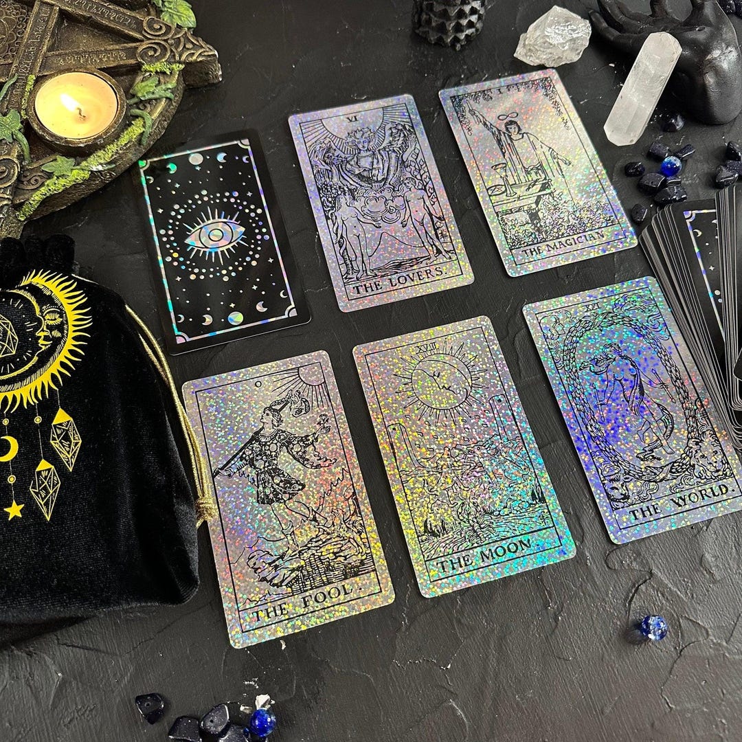 The Rider Waite Holographic Crystal Foil Tarot Deck - Etsy