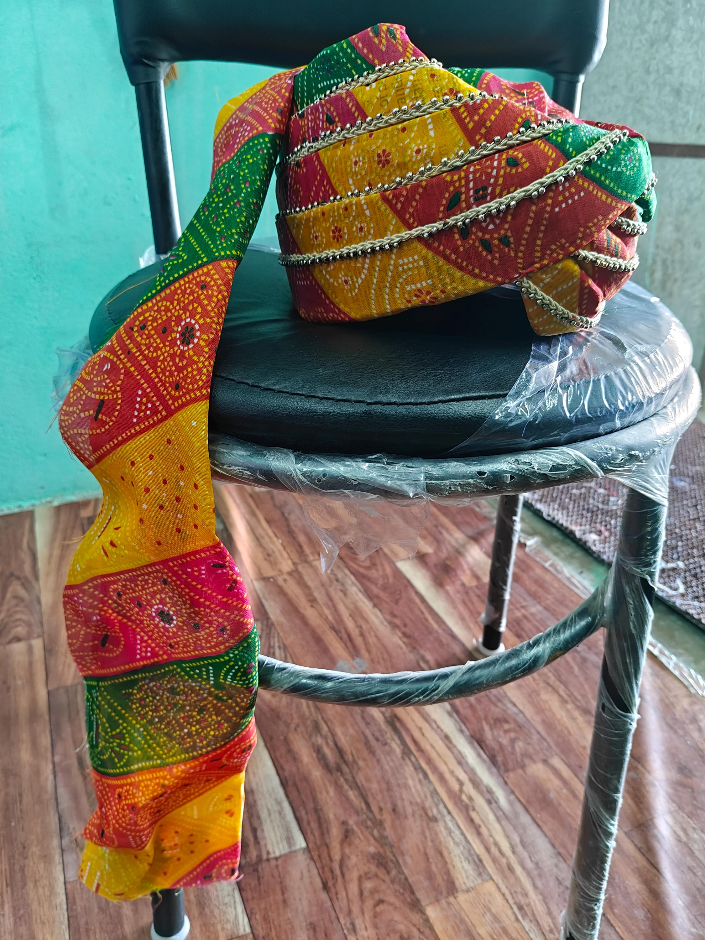 Handmade Rajasthani Multi -color Printed Cotton Turban: Men's Wedding ...