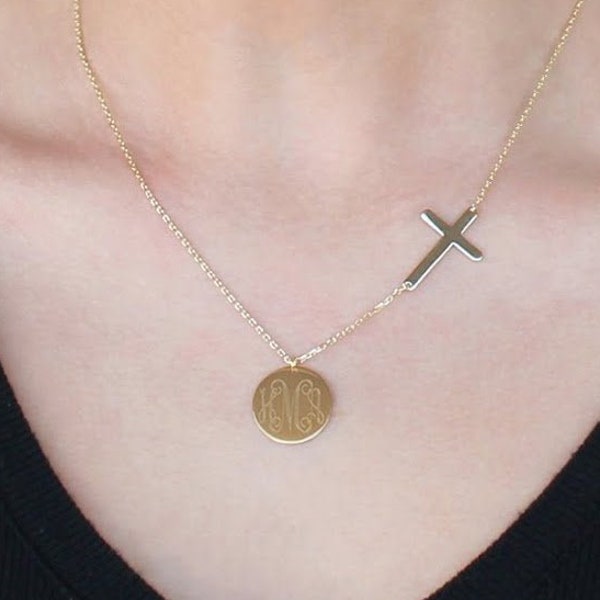 Cross With Monogram - Etsy