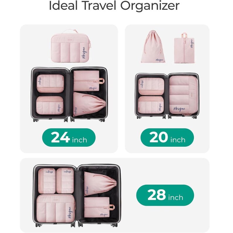 Personalized Packing Cubes | Monogram | 5 Pc. Set | Girl's Trip ...