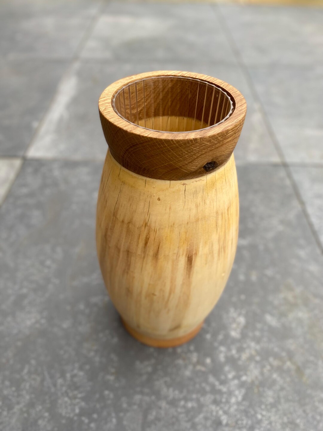 Solid Oak Wood Vase - Etsy