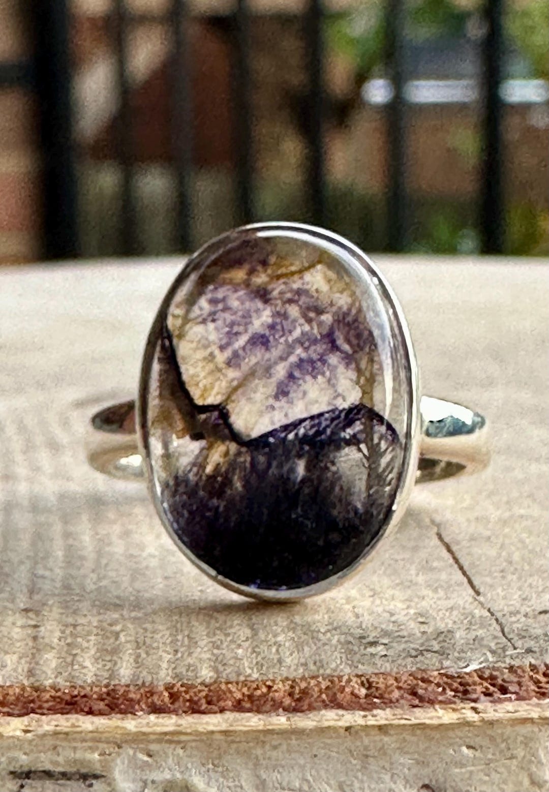 Blue John Silver Oval Ring 18mm X 13mm - Etsy UK