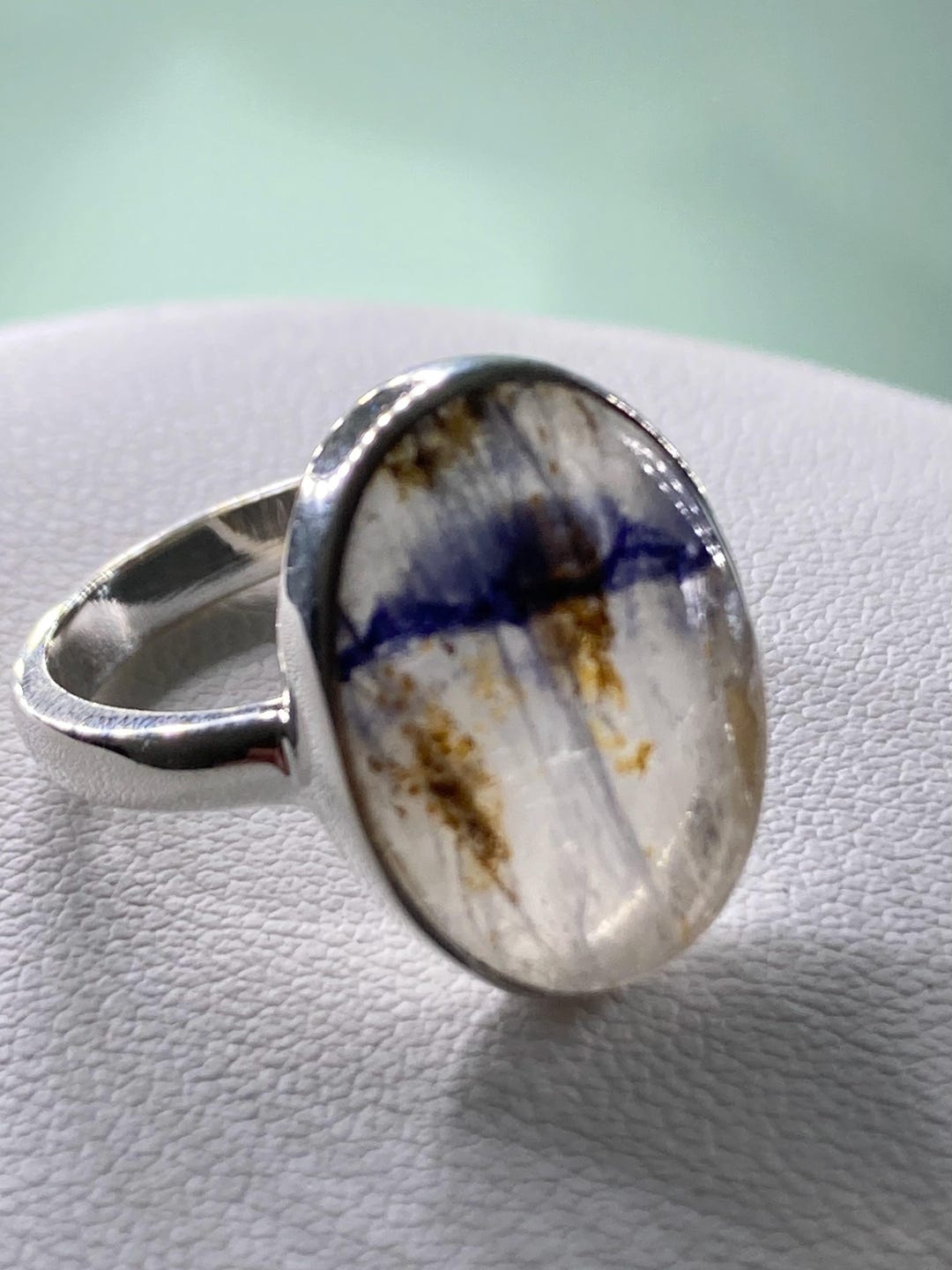 Blue John Silver Oval Ring - Extremely Rare - Etsy UK