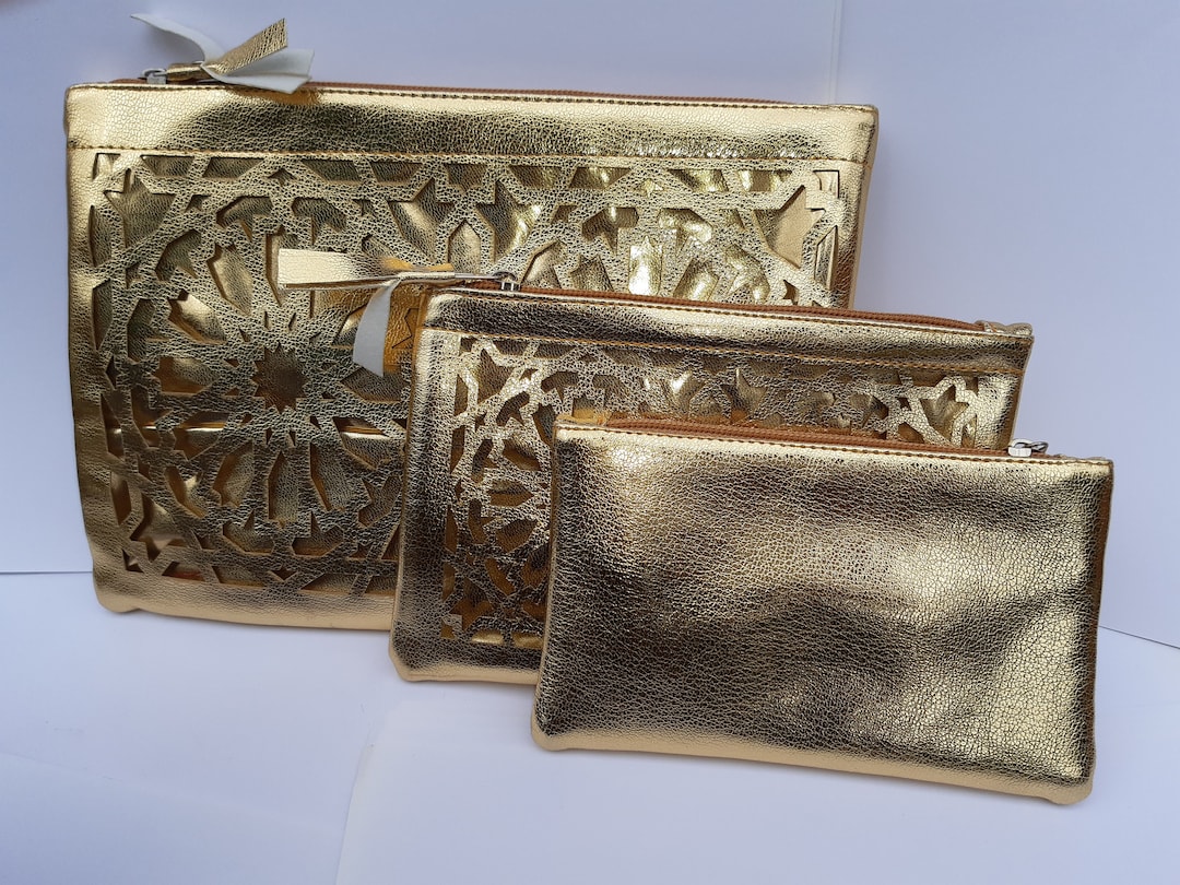 Set of 3 Marrakech Craft Pouches of Different Sizes GOLDEN Color - Etsy