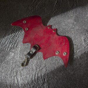 Whimsigoth Leather Bat Key Holder. Red & Black Vampire Key Cover. Made ...