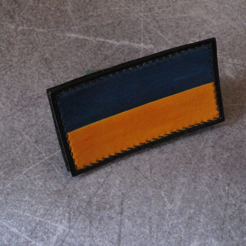 Handmade Leather Patch Ukrainian Flag. Leather Patch Sewn on Velcro ...