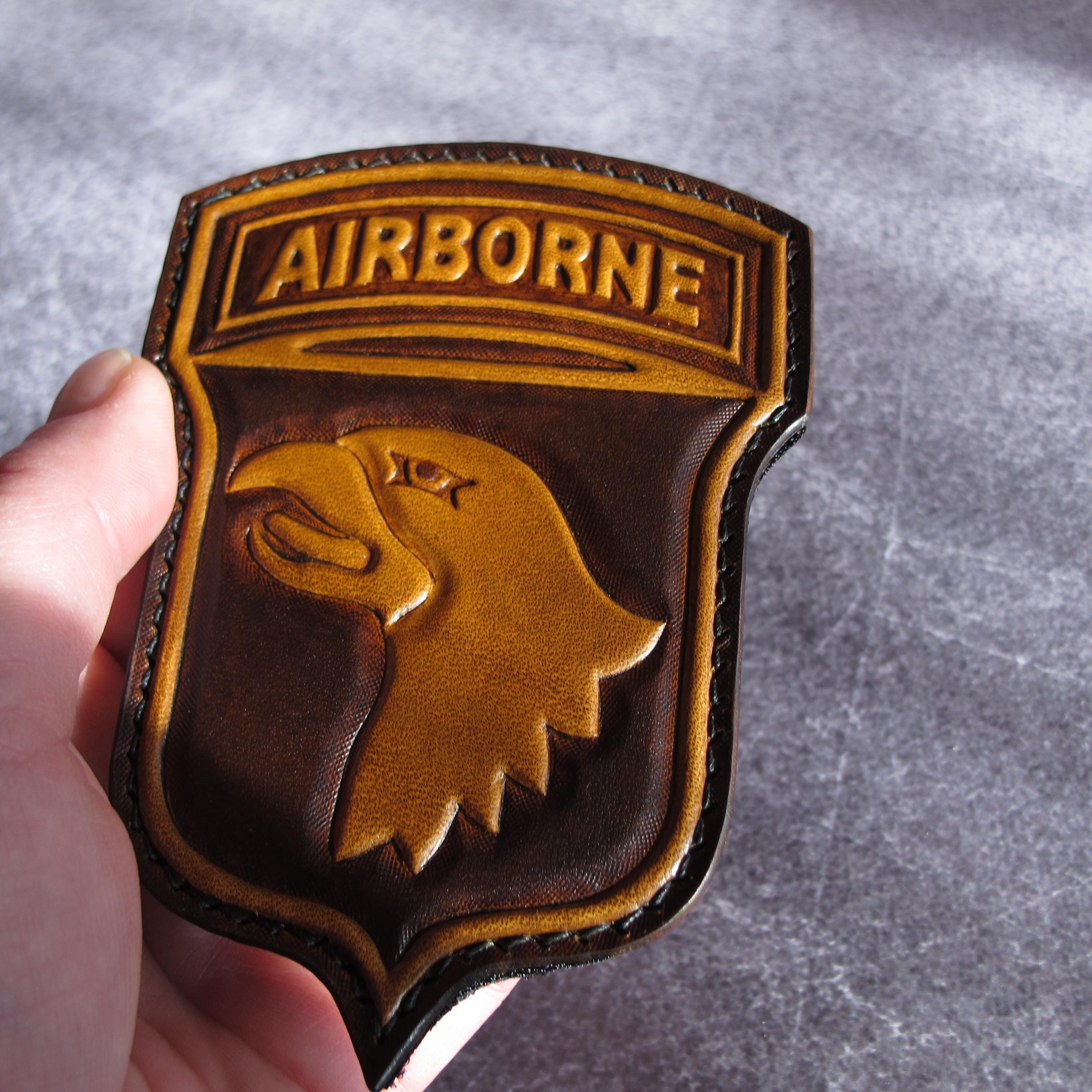 Leather Patch With 101st Airborne Emblem, Screaming Eagle Morale Patch ...