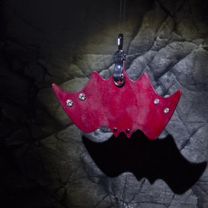 Whimsigoth Leather Bat Key Holder. Red & Black Vampire Key Cover. Made ...