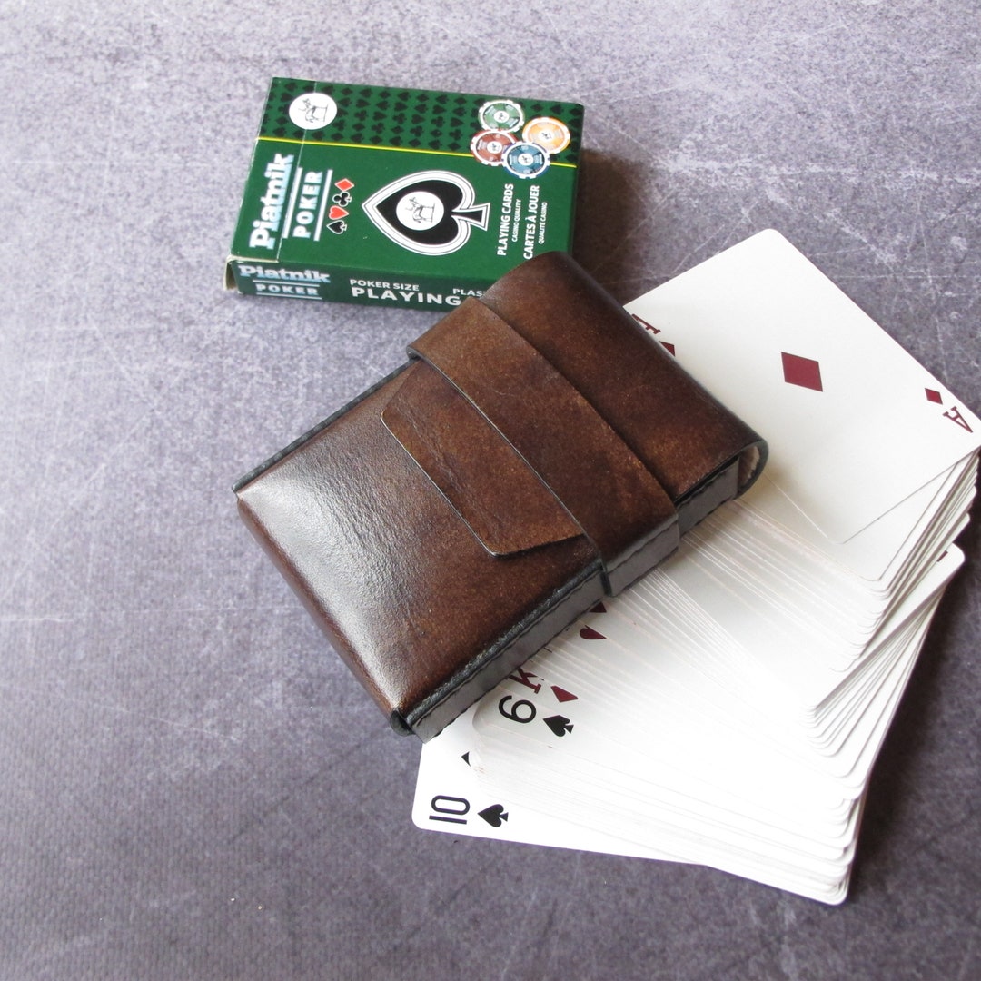Brown Leather Playing Card Deck Box With Belt Loop - Etsy