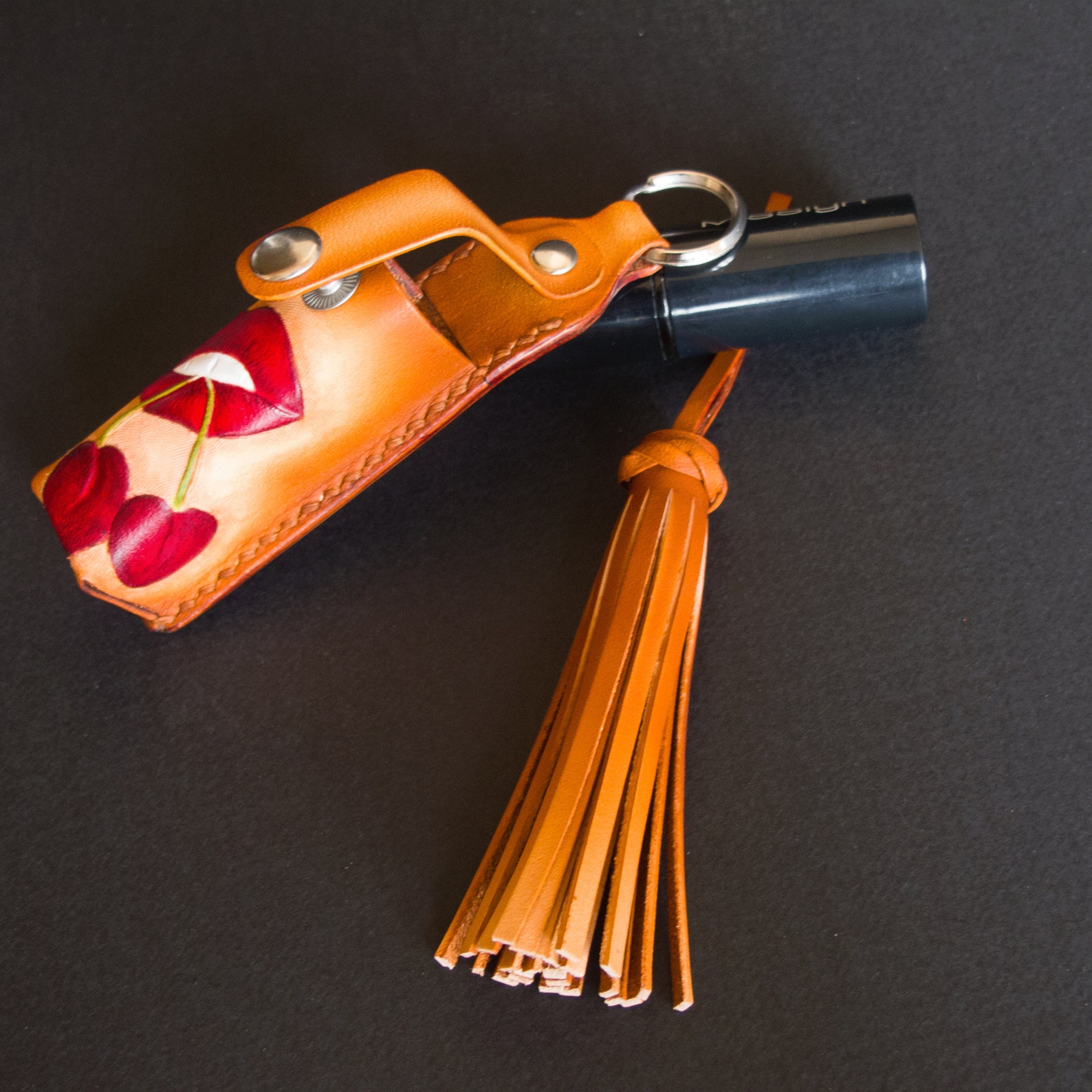 Lip Gloss Case With Tassel Keychain Leather Lipstick Case Etsy