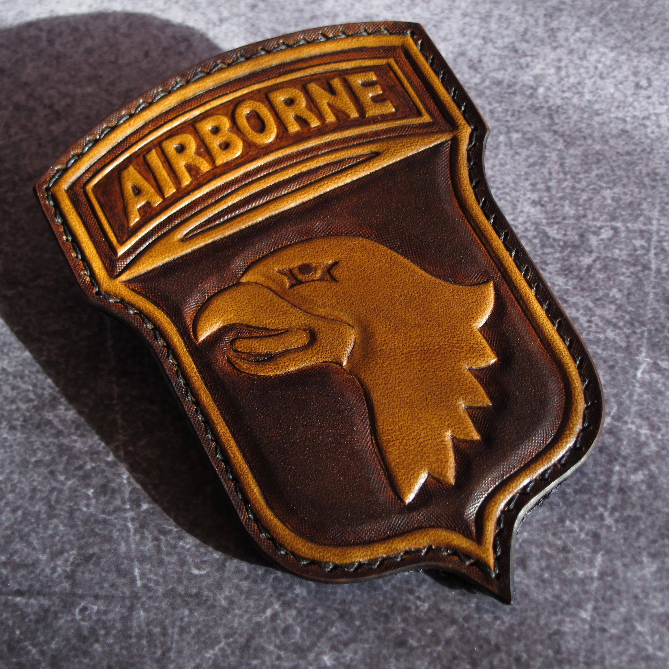 Leather Patch With 101st Airborne Emblem, Screaming Eagle Morale Patch ...