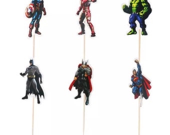 INSTANT DOWNLOAD Printable Superhero Cupcake Toppers & Favor Tags - Etsy
