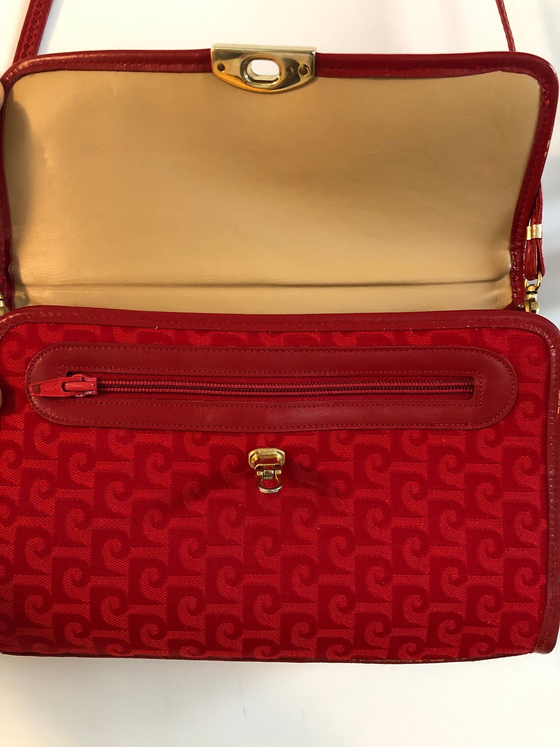 Vintage PIERRE CARDIN Cherry Red Bag - Etsy