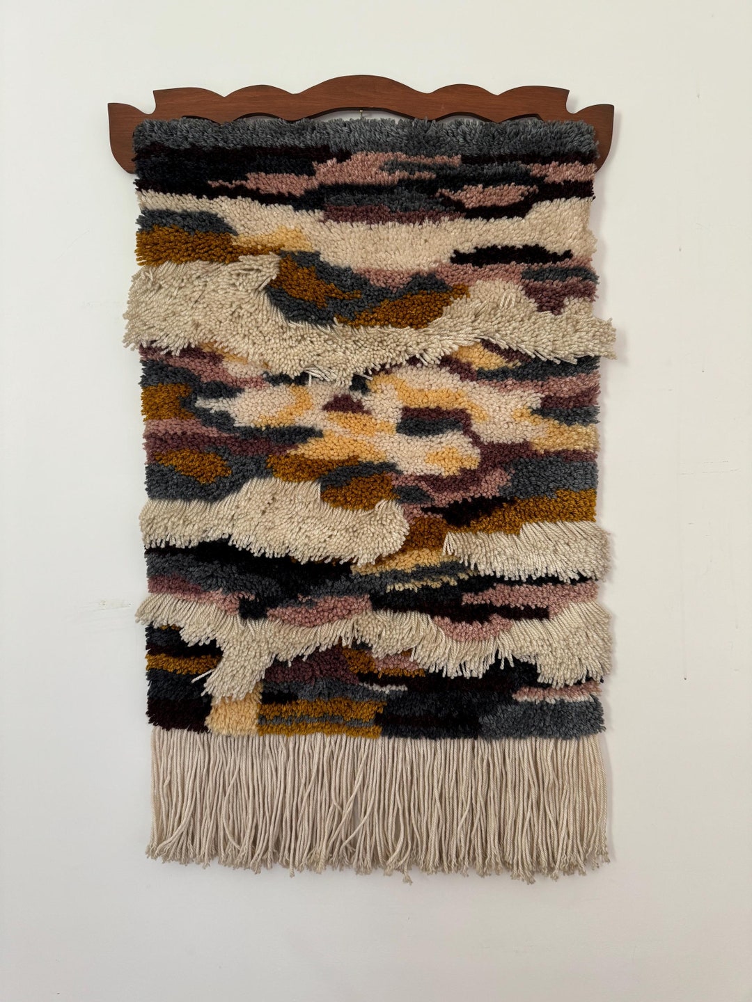 Vintage Latch Hook Wall Hanging - Etsy