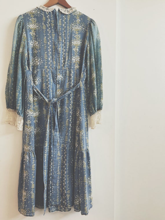 70s Pale Blue Prairie Dress - Gem