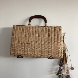 Vintage Woven Wicker Briefcase - Etsy