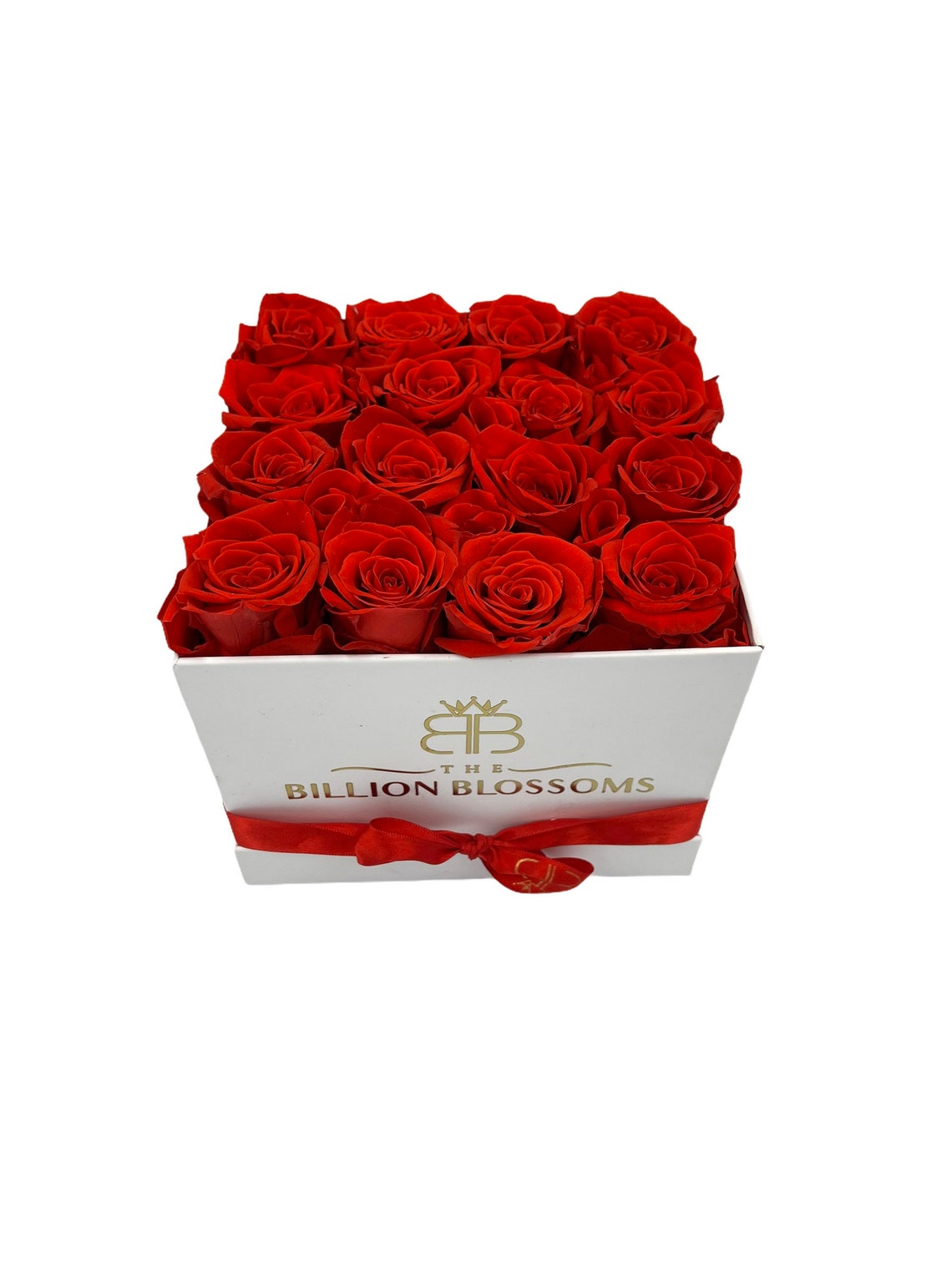 Large Square Red Roses in White Box Preserved Long Lasting - Etsy