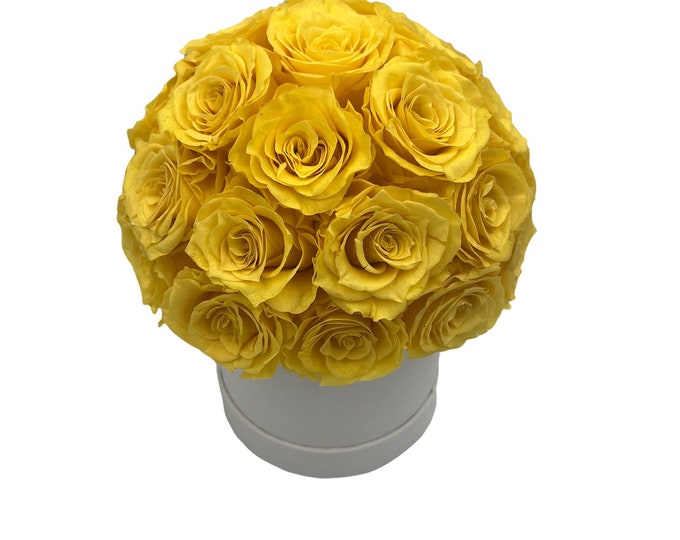 Golden Yellow Preserved Rose Micro Tiny Rose Preserved Flower Home ...