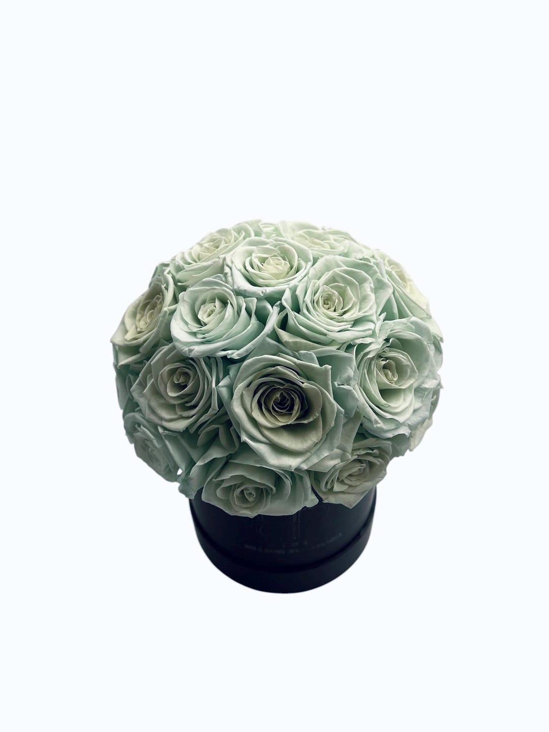 Medium Dome Shape Baby Blue Preserved Long Lasting Roses in Black Box ...