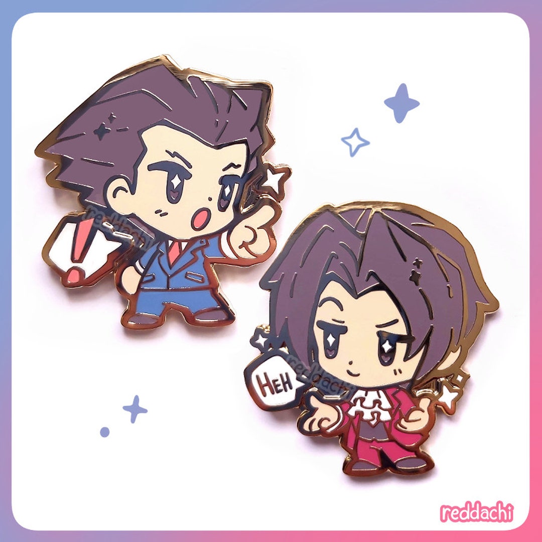 PW:AA Enamel Pins | Wright and Edgeworth - Etsy