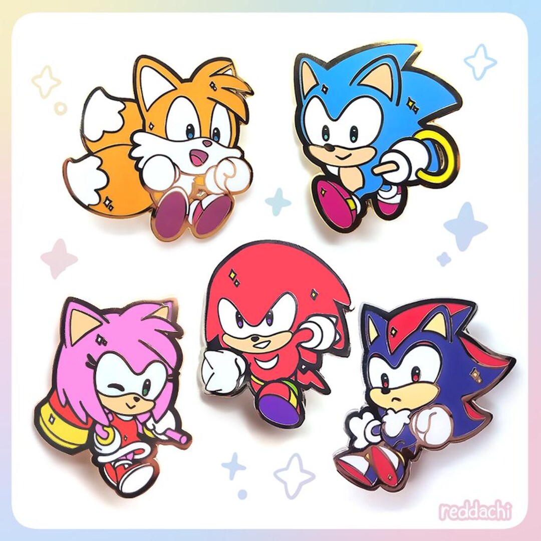 Hedgehog Pins | Knuckles, Shadow, Tails, Amy, Etc. - Etsy