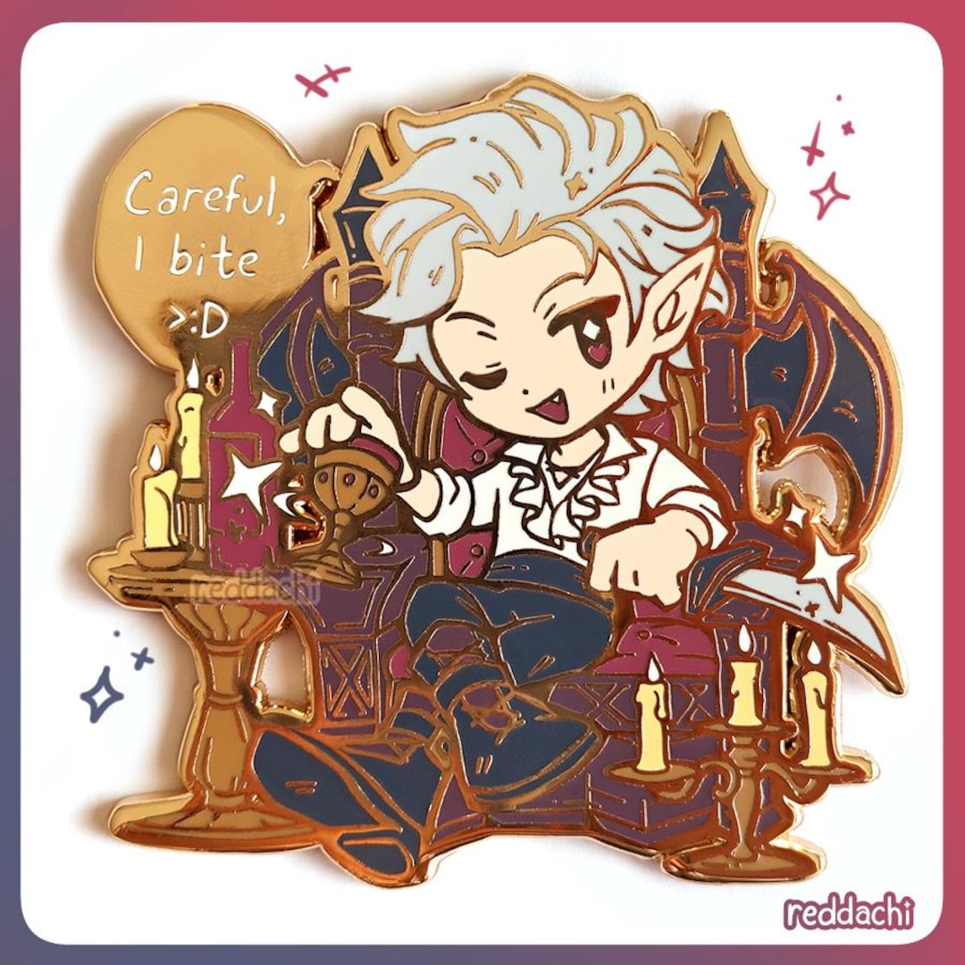 Astarion XL 2.7" Enamel Pin | BG3 Astarion on Throne - Etsy
