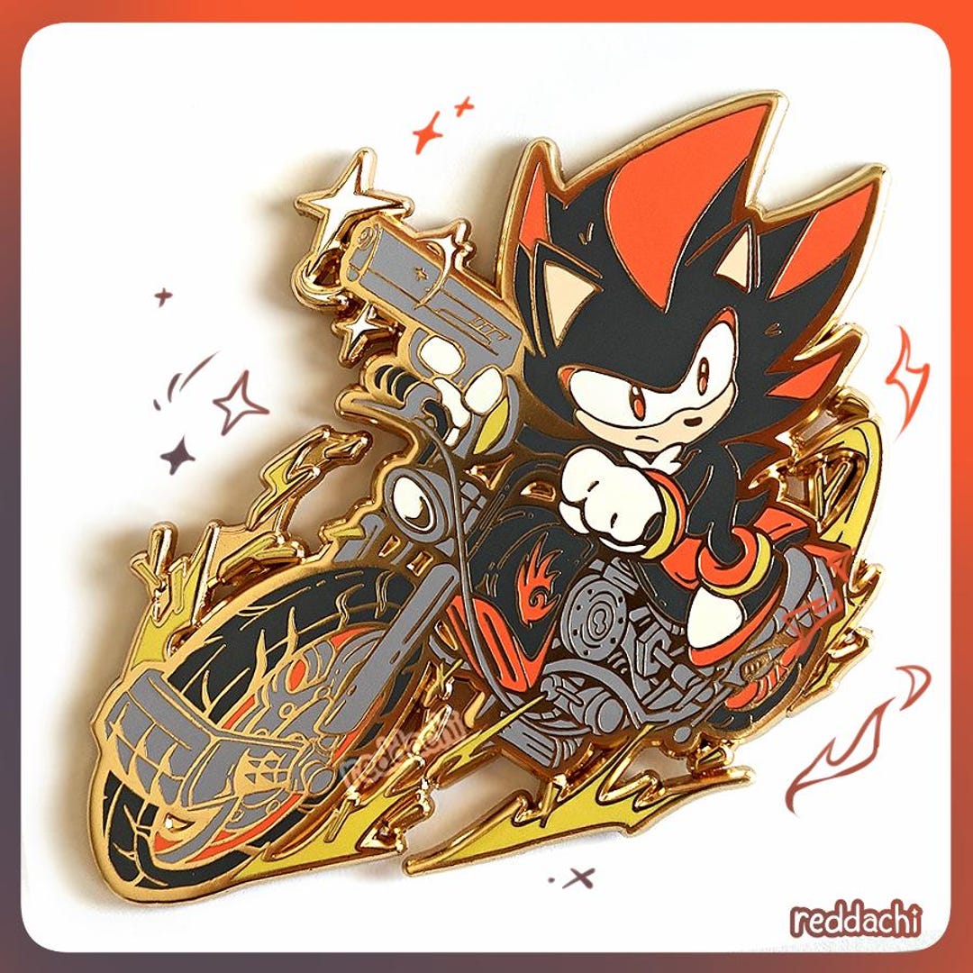 Shadow XL 2.7" Enamel Pin | Shadow on Motorbike - Etsy