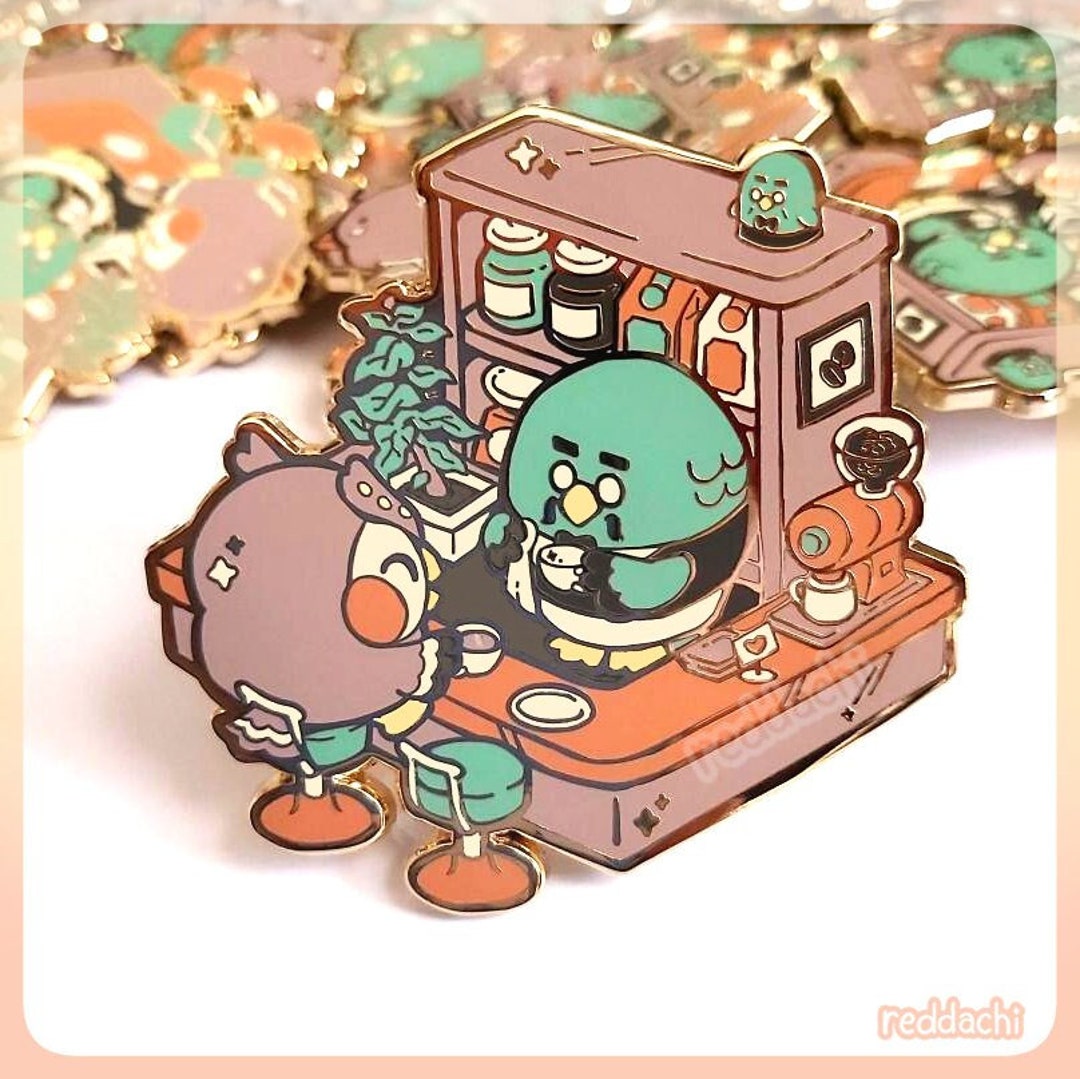 2.6" XL Brewster Cafe Enamel Pin | Brewster, Blathers, Brewstoid - Etsy
