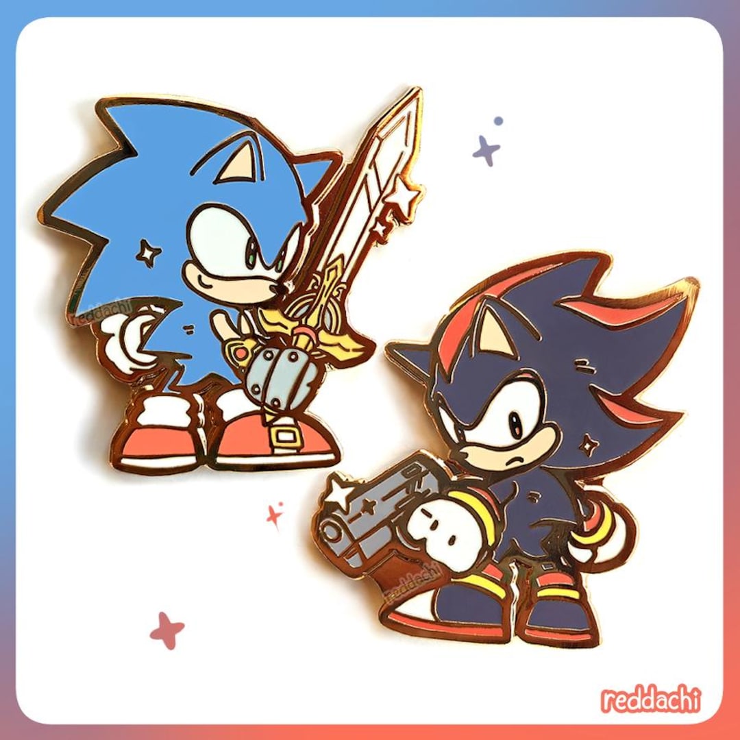 Hedgehog Pins | Shadow and Sonlc With Weapons - Etsy