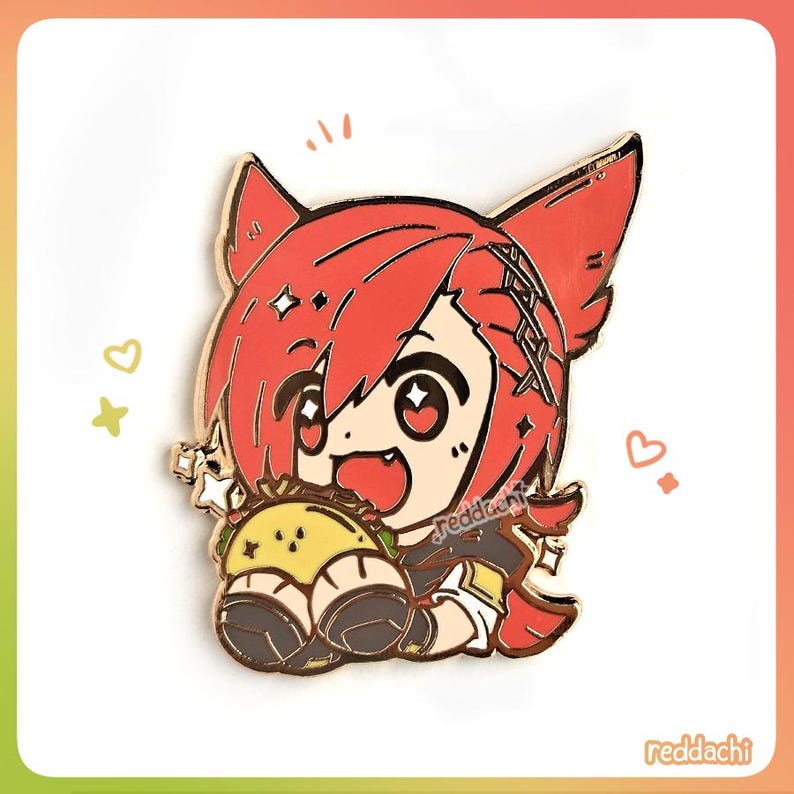 FFXIV Graha Pins | Graha Tia With Burger, Taco, Ice Cream - Etsy