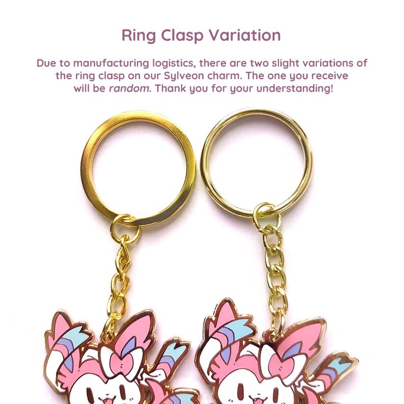 Sylveon Shiny Double-sided Enamel Keychain Charm - Etsy
