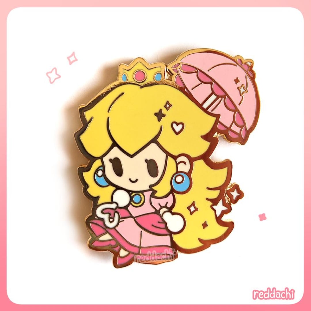 Paper Princess Peach Enamel Pin - Etsy