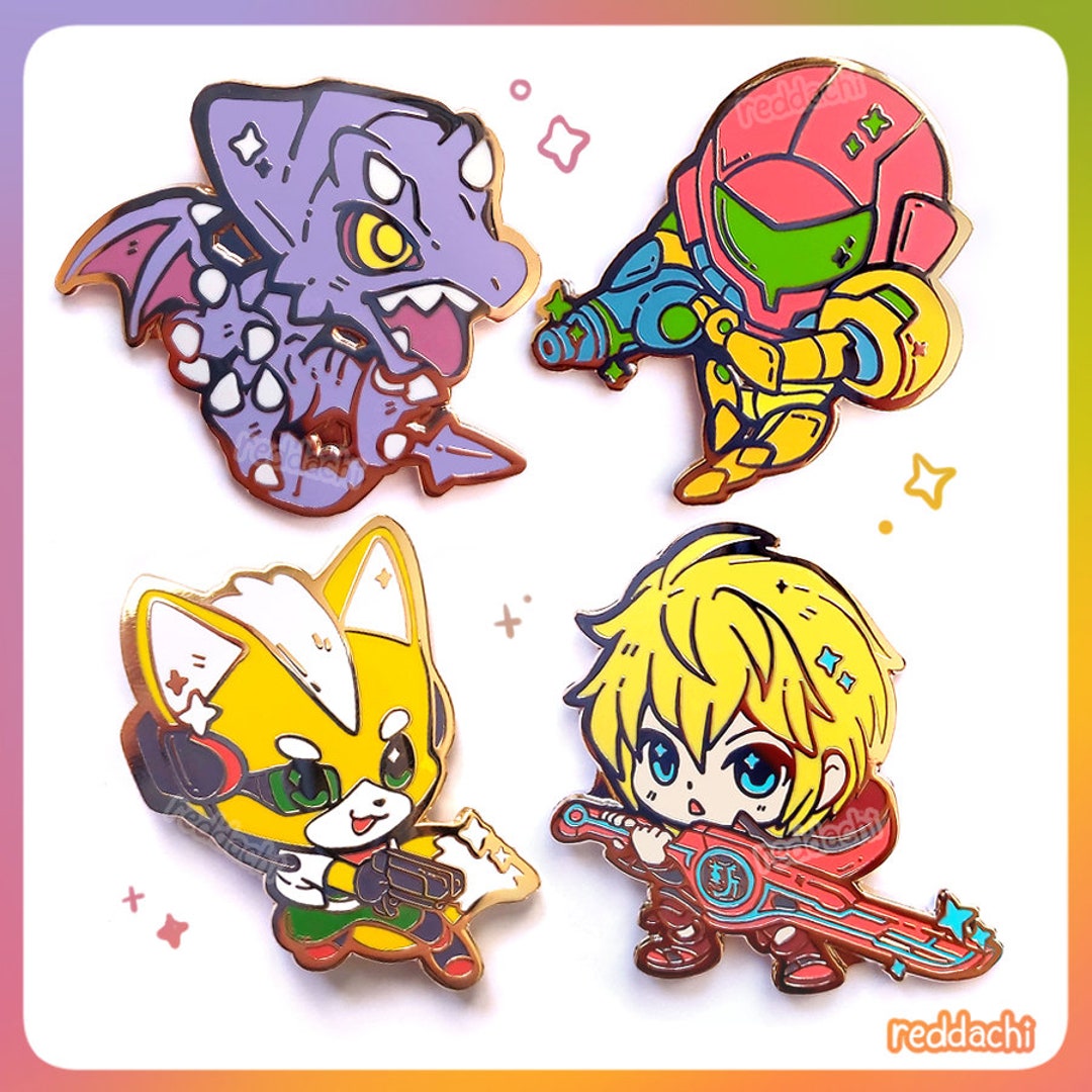 Super Smash Pins: Vol 2 | Ridley, Samus, Fox, Shulk - Etsy