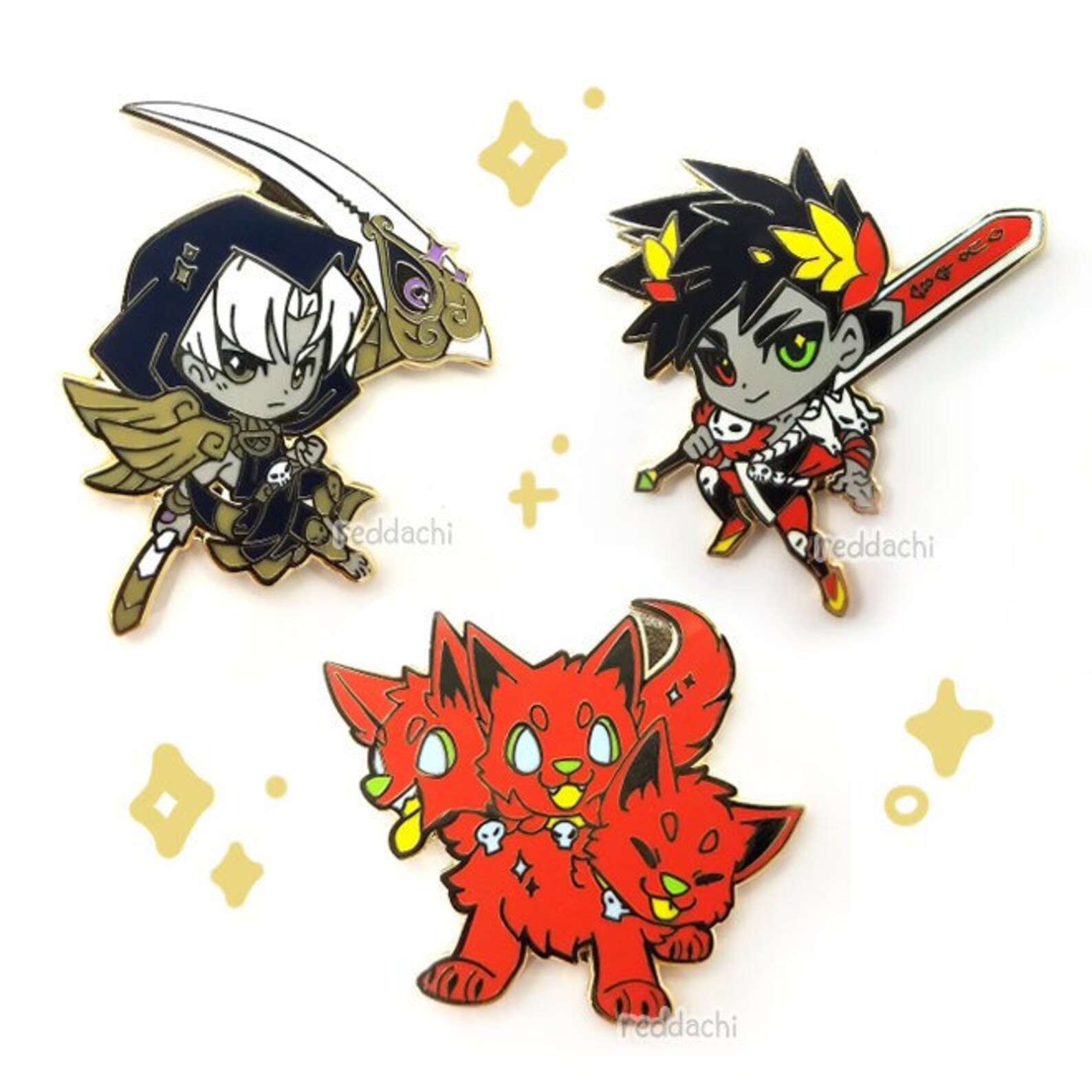 LIMITED Hades Enamel Pins: Cerberus Thanatos Zagreus - Etsy