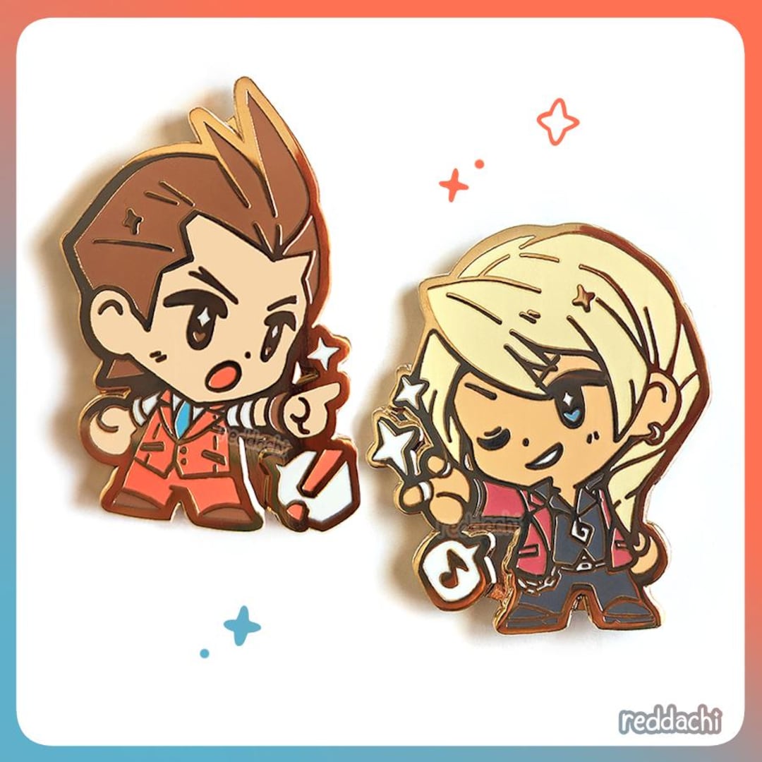 AJ:AA Enamel Pins Apollo and Klavier - Etsy