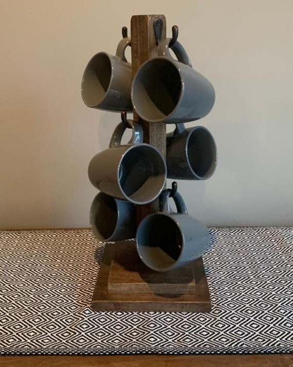 Rustic Mug Stand Solid Poplar Coffee Mug Holder Thermal Mug | Etsy