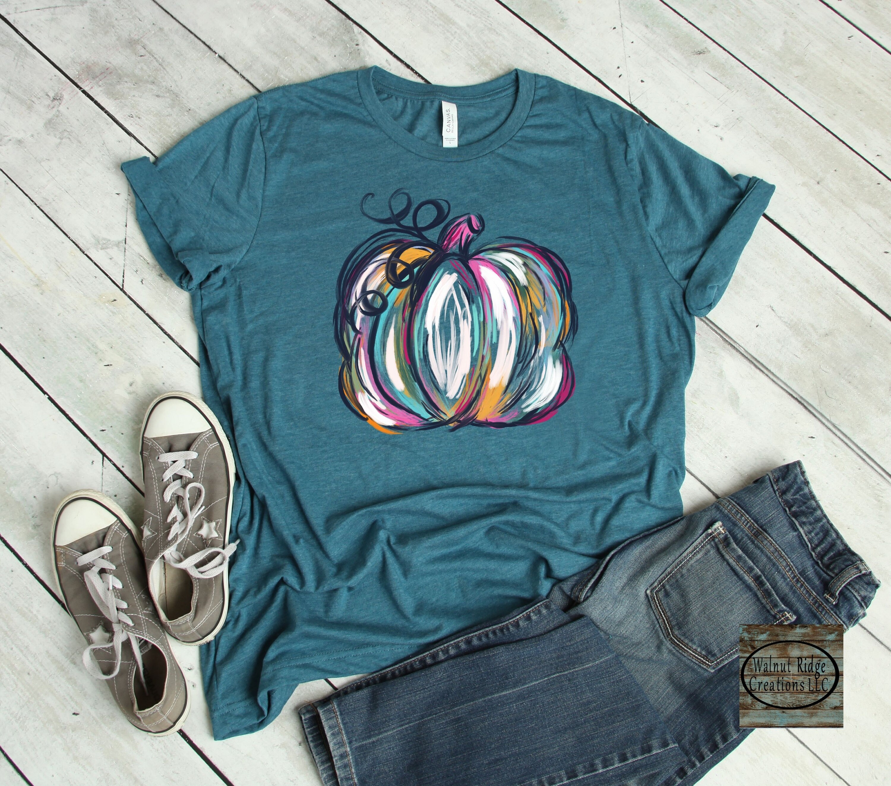 Fall Shirts Colorful Watercolor Pumpkin Shirt Fall Graphic - Etsy