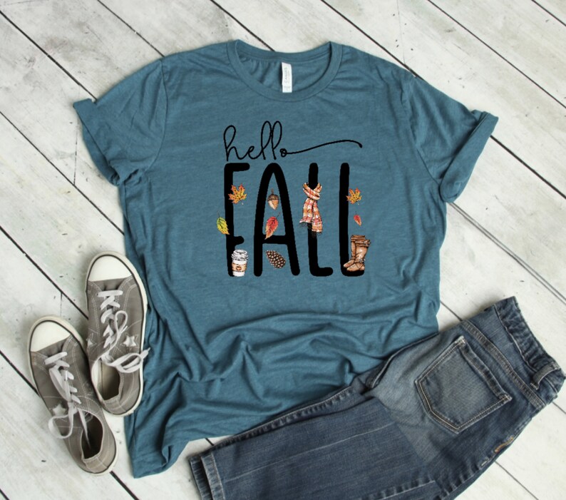 Hello Fall Shirt, Fall Shirts, Pumpkin Shirt, Autumn Shirt ...