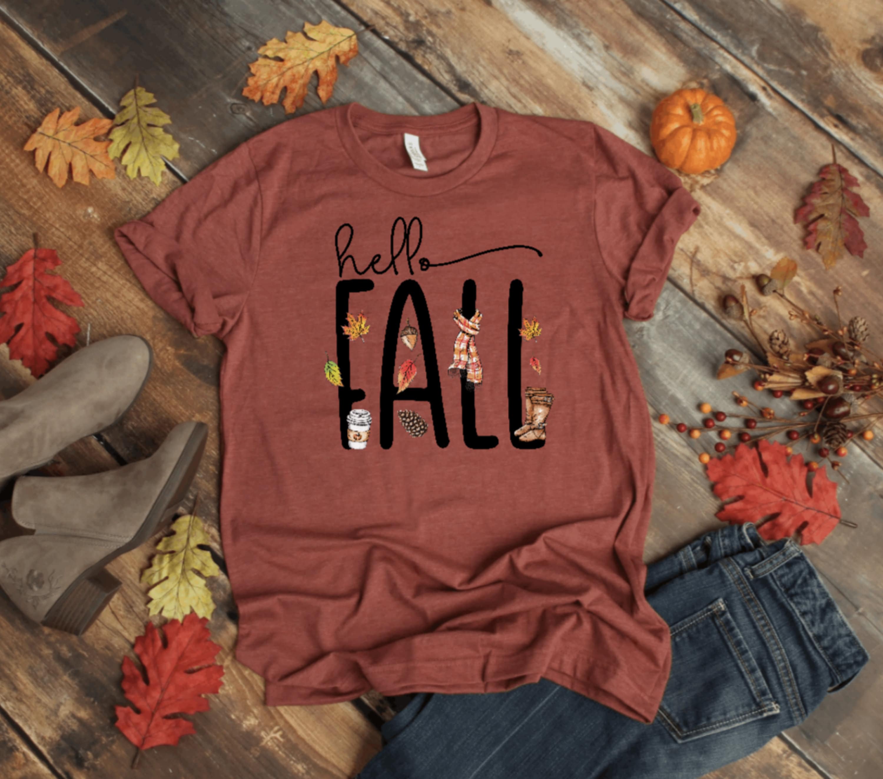 Hello Fall Shirt, Fall Shirts, Pumpkin Shirt, Autumn Shirt ...