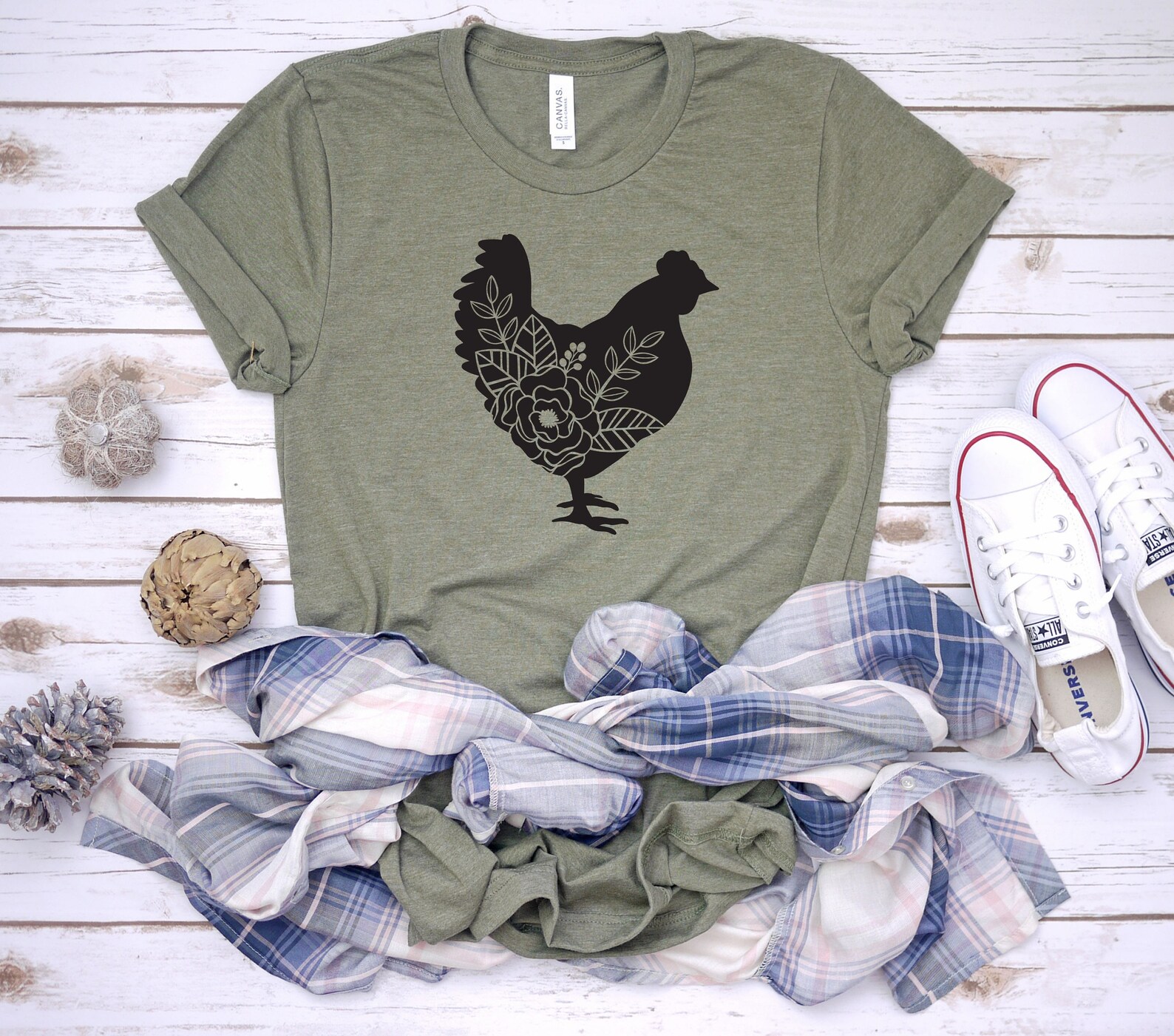 Floral Chicken Shirt Chicken Shirt Farm Chicken Shirt | Etsy