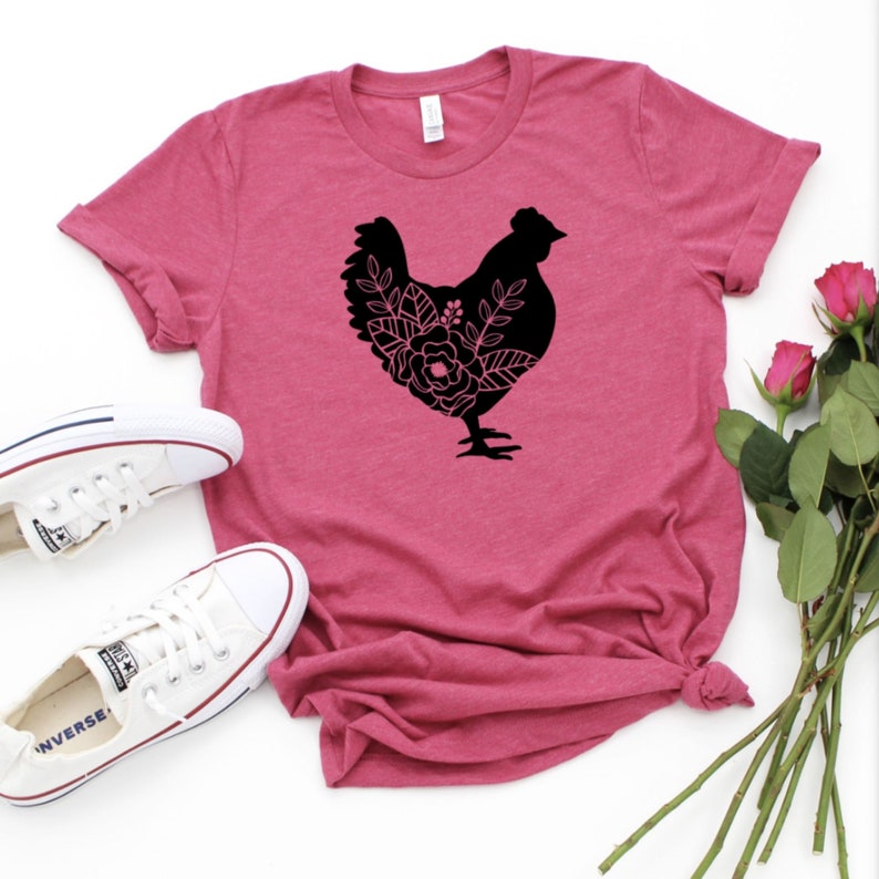 Floral Chicken Shirt Chicken Shirt Farm Chicken Shirt | Etsy