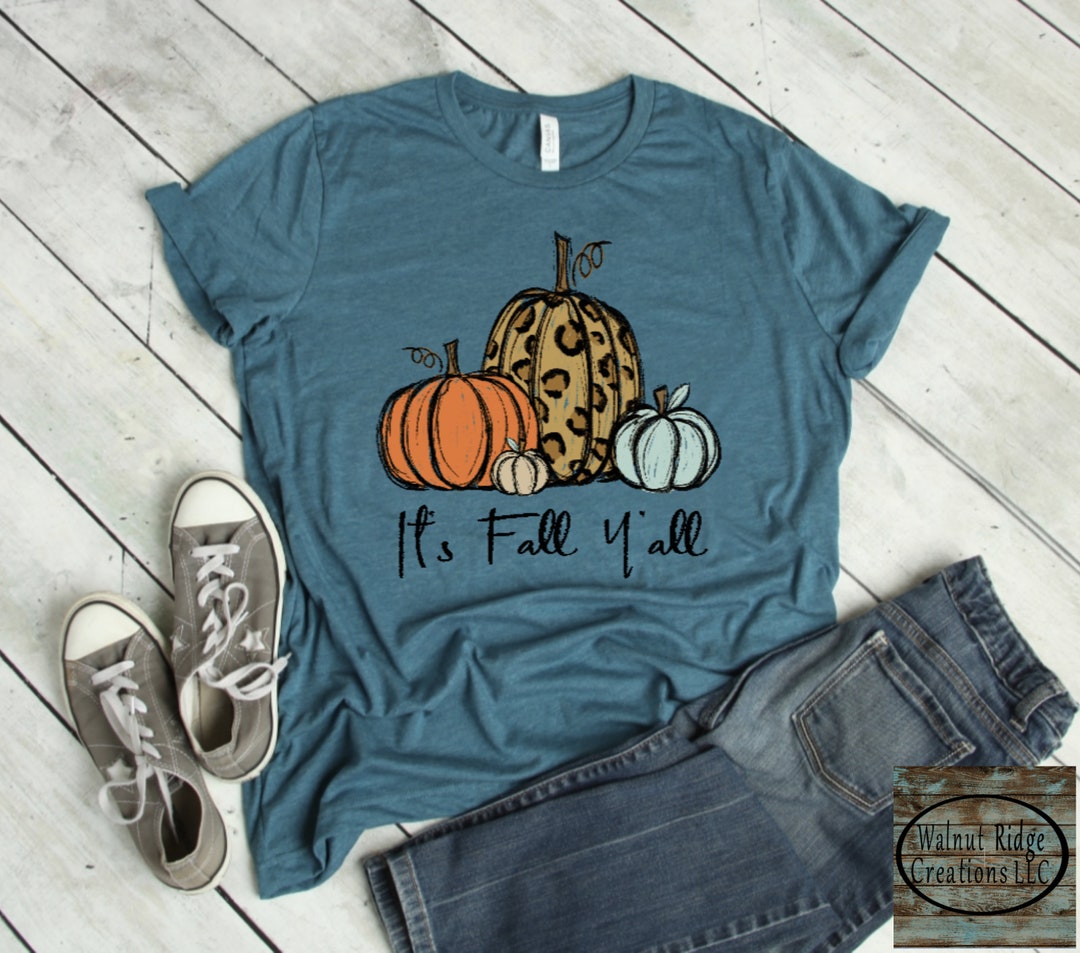 It's Fall Y'all Shirt - Fall Shirts - Pumpkin Shirt - Fall Graphic Tee ...