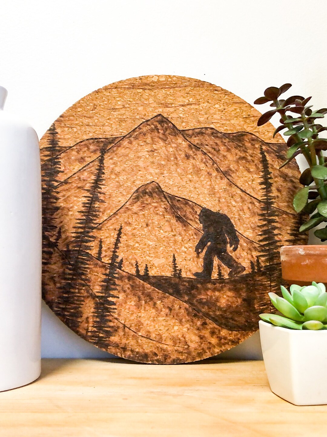 Bigfoot Gift Idea Bigfoot Cork Mat Bigfoot Christmas - Etsy