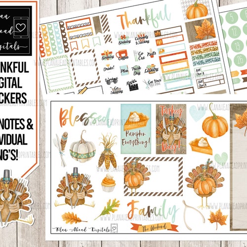 Thanksgiving Sticker Set Goodnotes Stickers Digital - Etsy