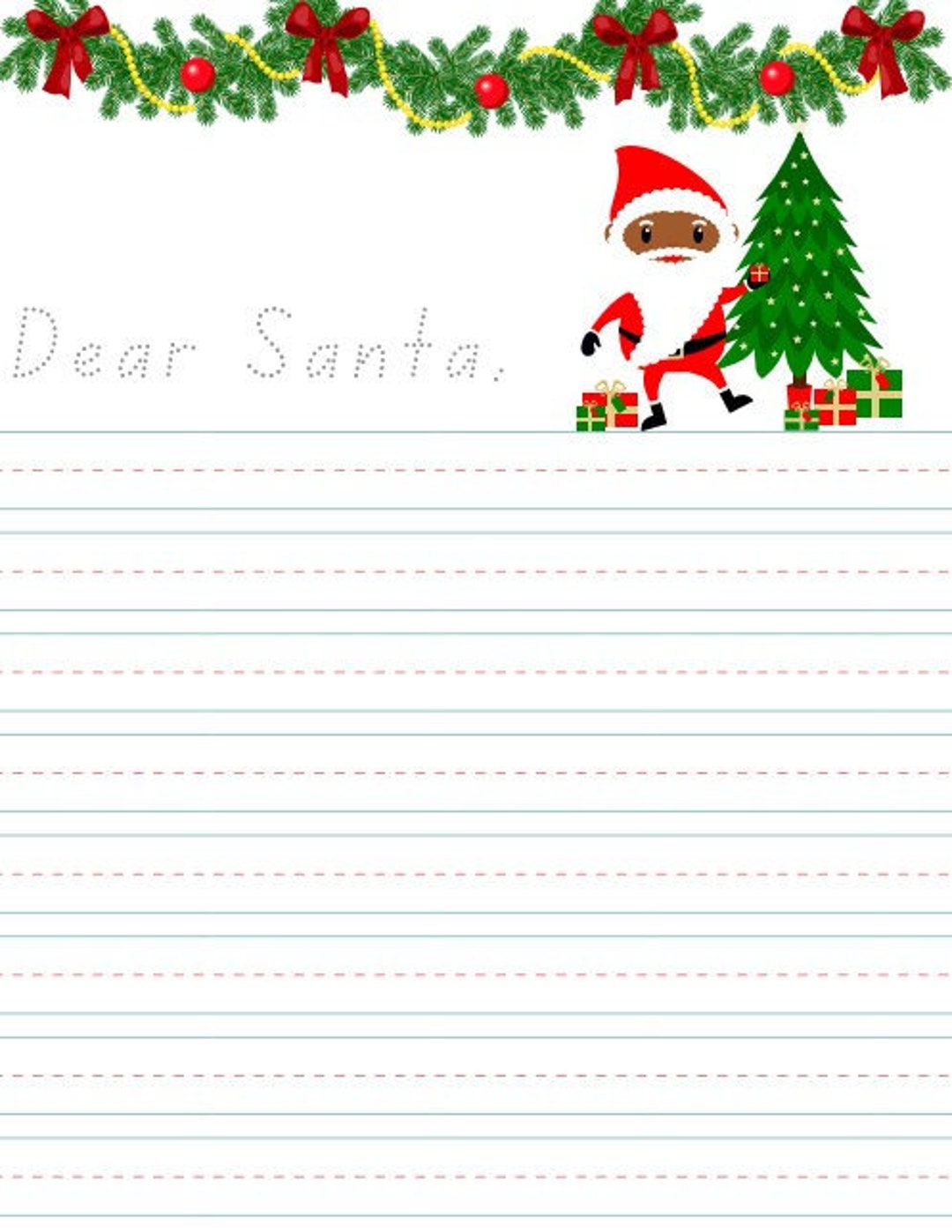 Letter to Santa DIGITAL DOWNLOAD / Tracing for Kids - Etsy
