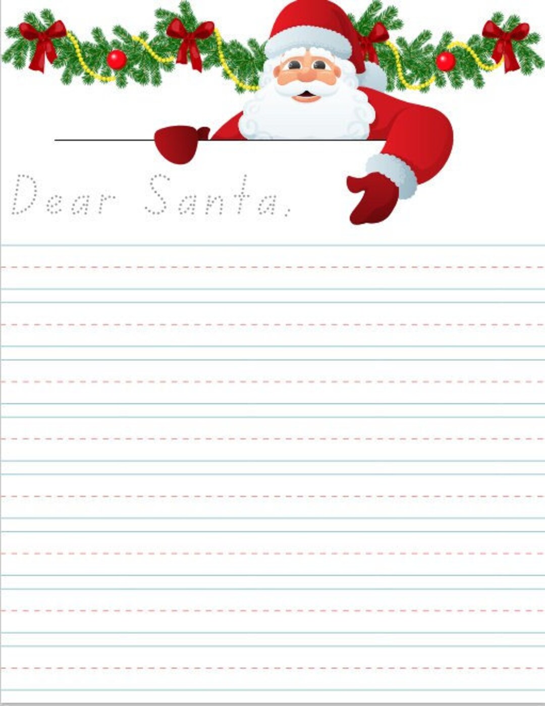 Letter to Santa PRINTABLE SHEETS / Kids Letter to Santa / Santa Letter ...