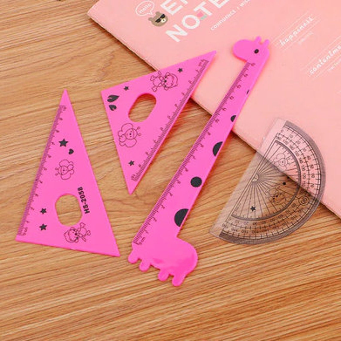 4Pc Giraffe Ruler Set Student's Ruler Scrap-book | Etsy