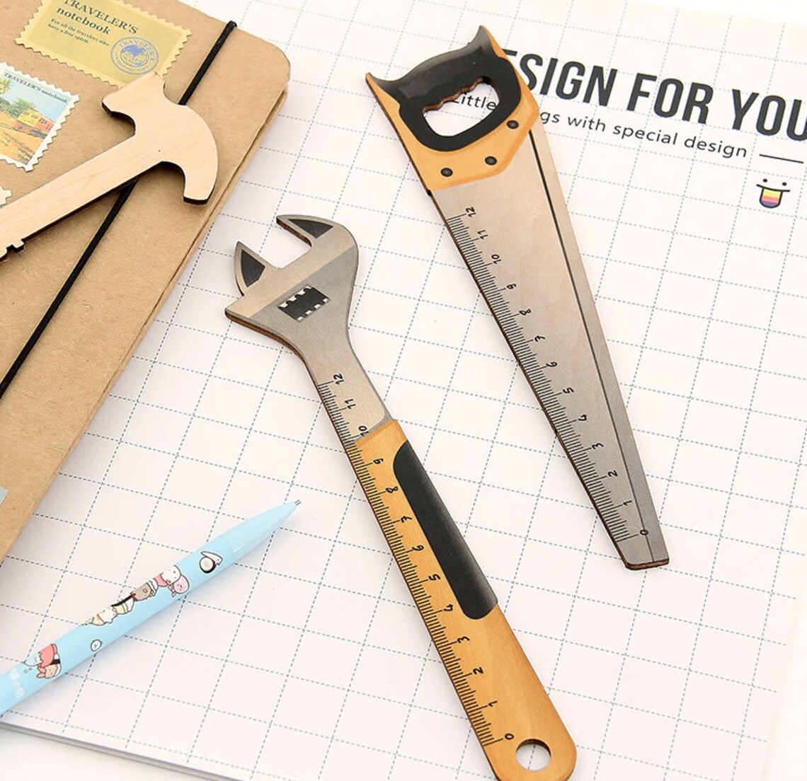 1 Pc Mechanical Tools Wooden Ruler Student's Ruler | Etsy