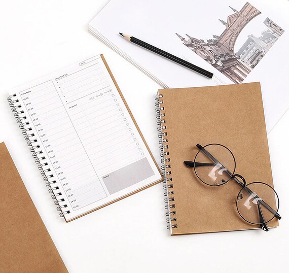Daily Weekly Monthly Spiral Agenda Notebook/ Planner Notebook | Etsy