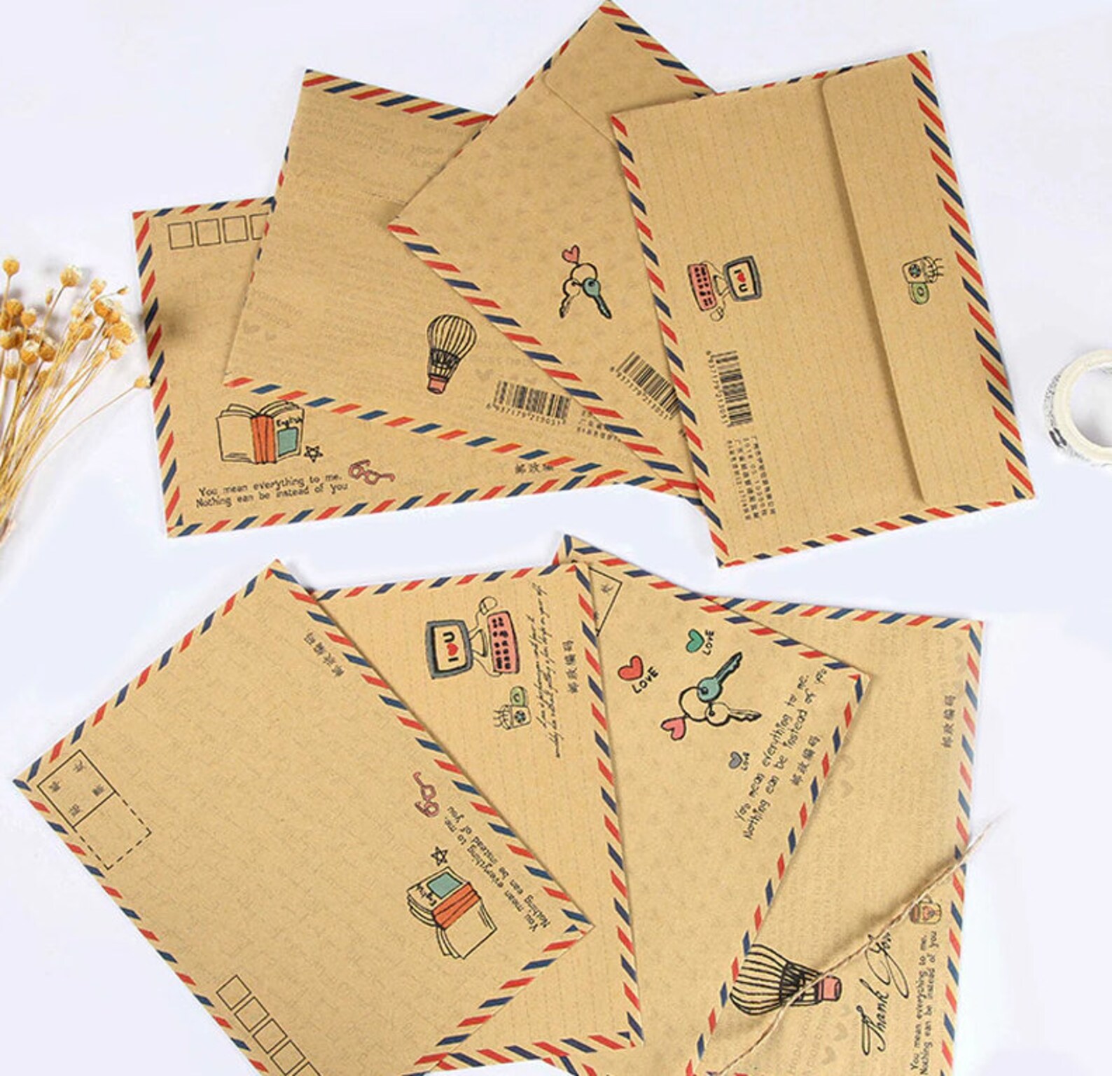 16 Pc Set Vintage Large Envelope Postcard Letter School & - Etsy UK